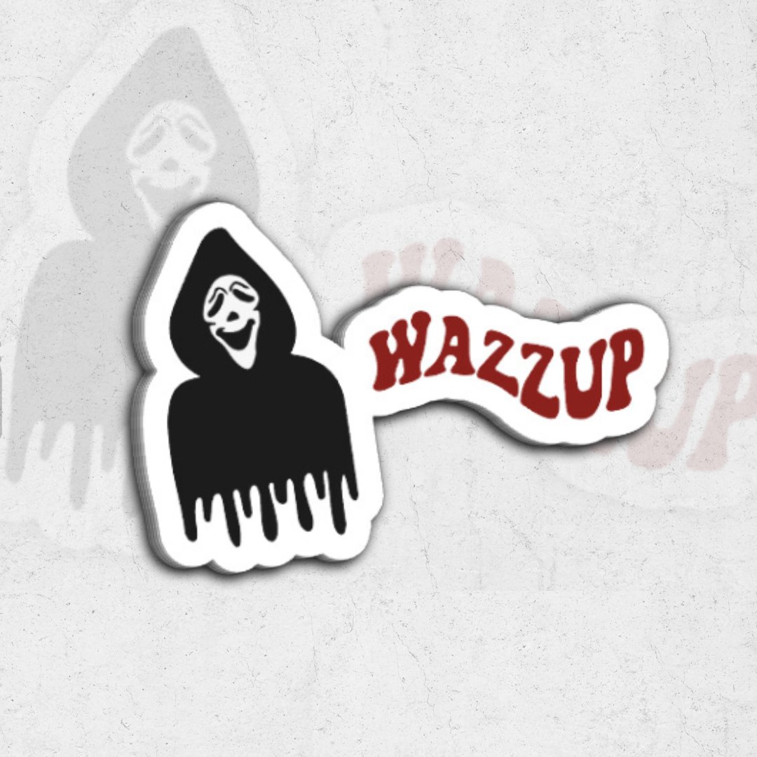 Wazzup Ghost face (scream) - Glossy vinyl sticker – sk sticker