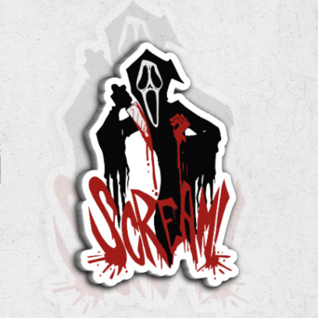 Ghost face gore (scream) - Glossy vinyl sticker – sk sticker