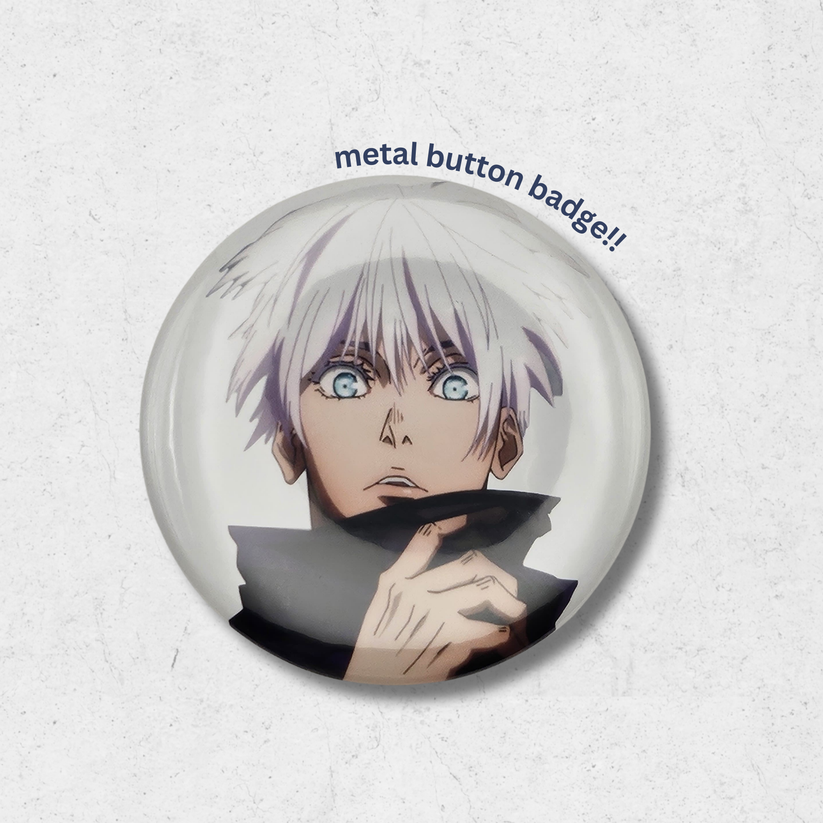jujutsu kaisen satoru gojo button pin – sk sticker