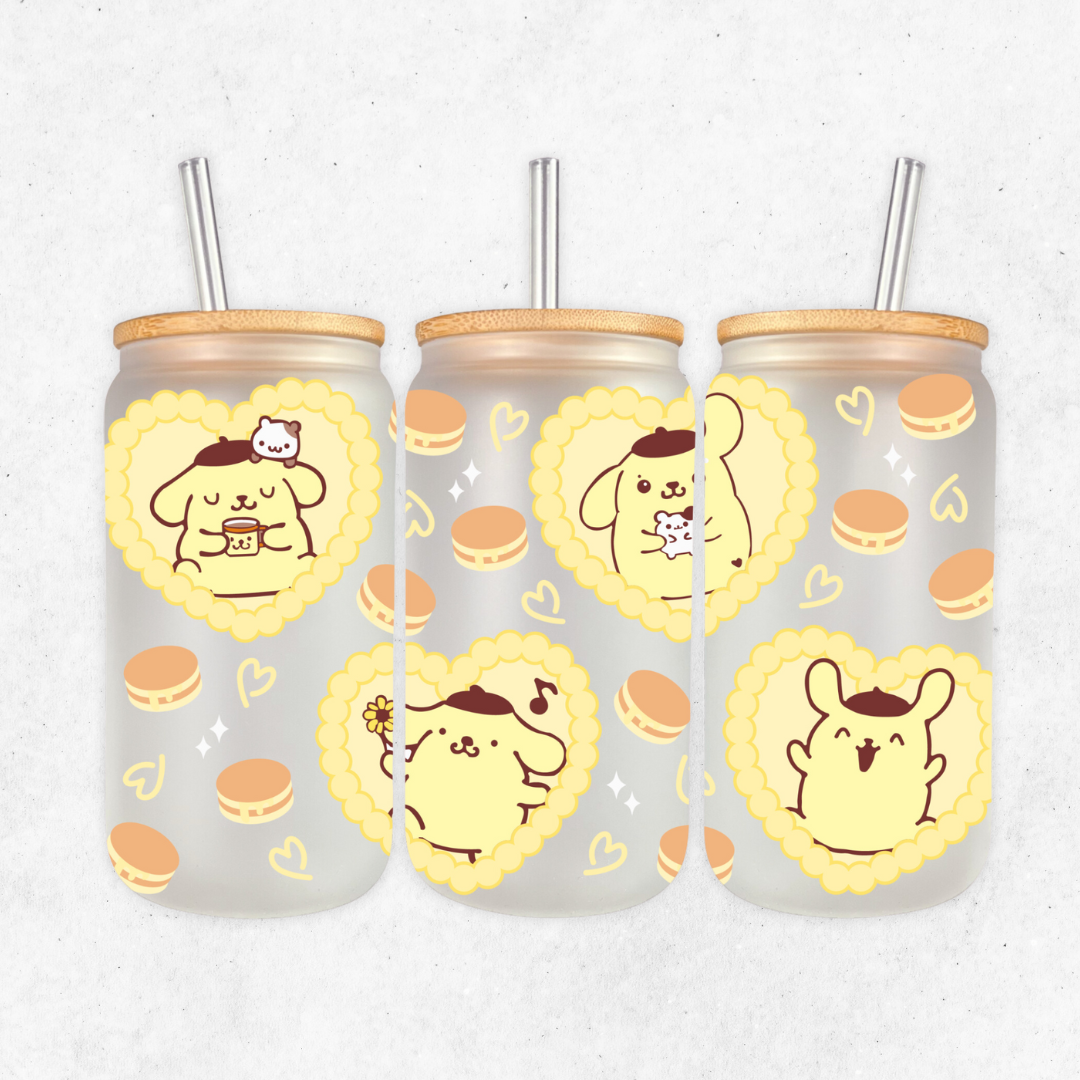 Pompompurin glass cup – sk sticker