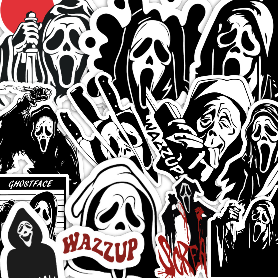 Ghost face pack (scream) - Glossy vinyl sticker – sk sticker